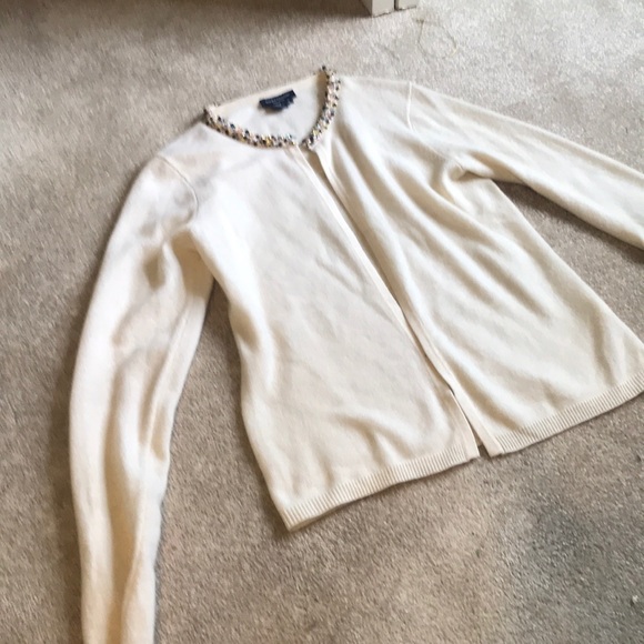 Magaschoni | Sweaters | Magaschoni Cashmere Ivory Cardigan | Poshmark